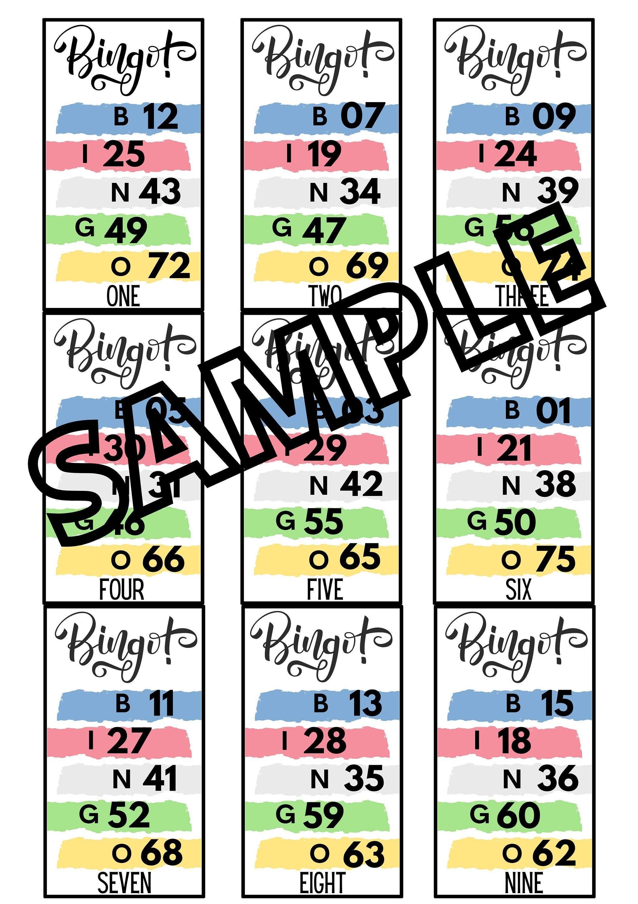 Bingo Holds 5 Number 15 Cards. - Etsy