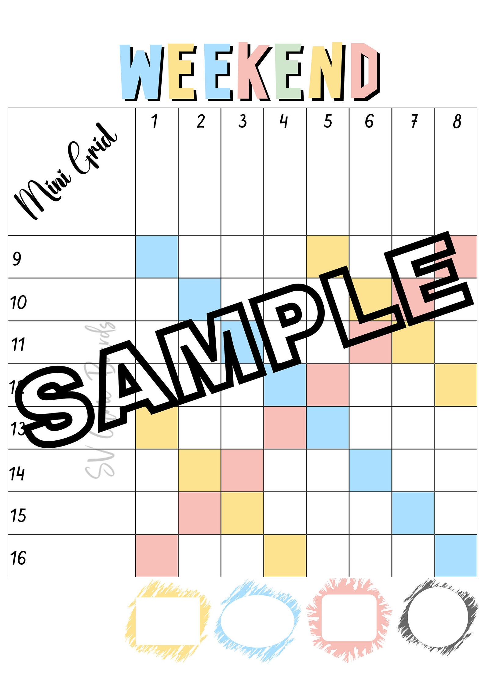 Weekend Mini Grid Bingo (mixed, Straight, Blank) - Etsy