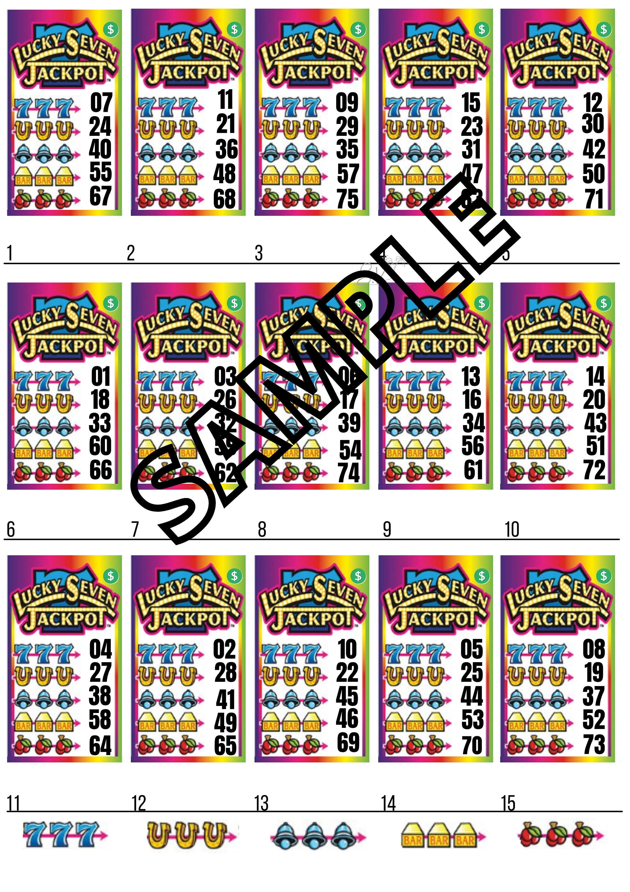 Lucky Seven Bingo (mixed, Straight, Blank) - Etsy