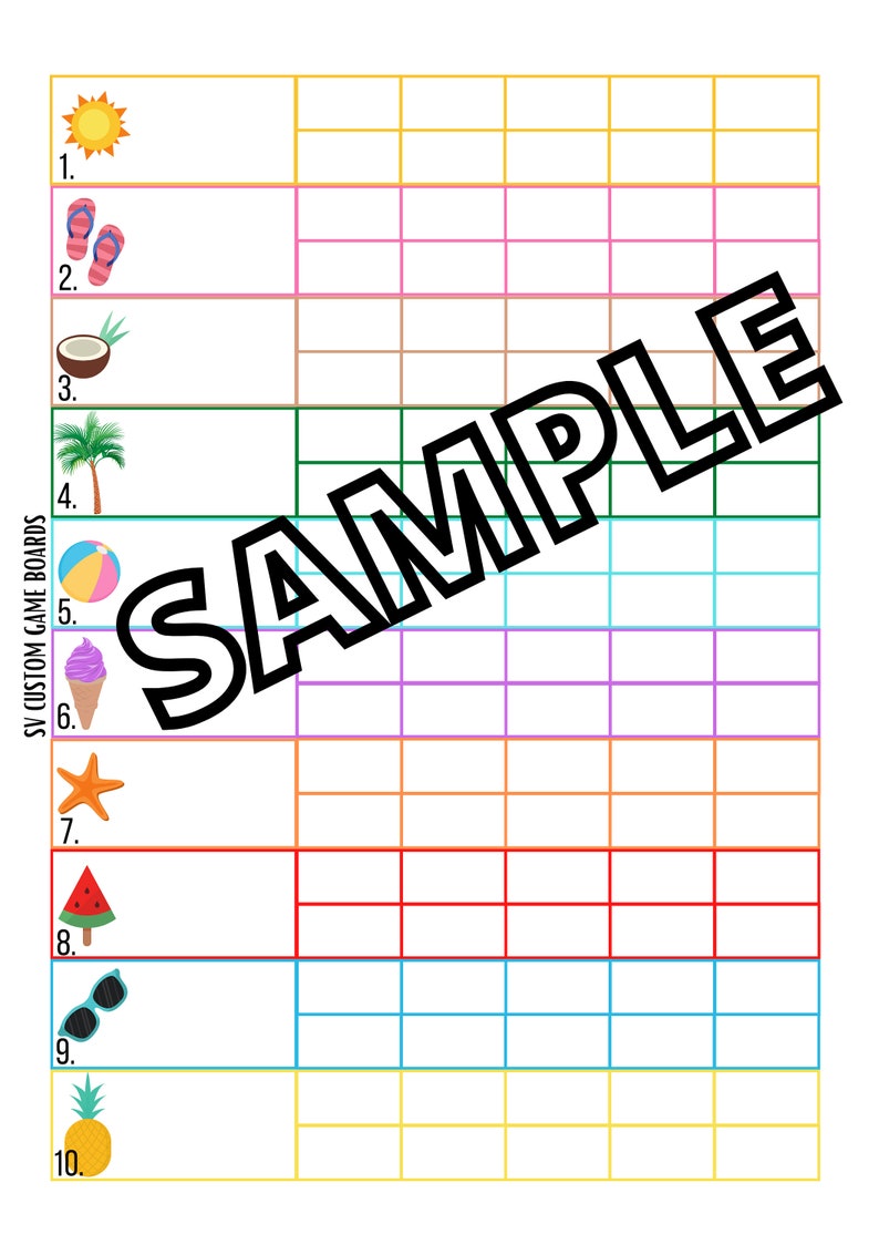 Tropical Blocks 100 Ball 10 Lines Bingo 9mixed, Straight, Blank) - Etsy