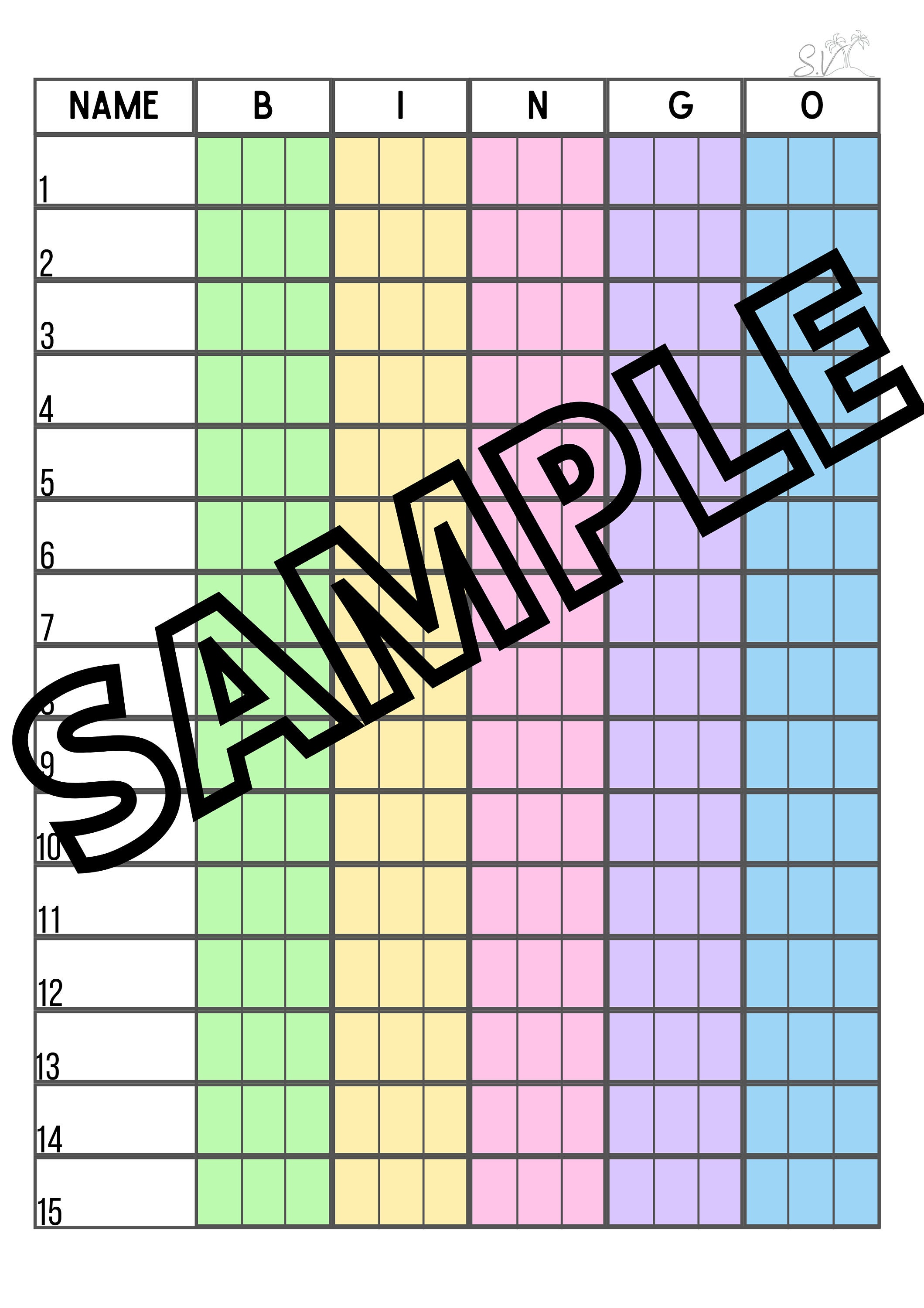 Triple Rainbow Bingo (mixed, Blank) - Etsy