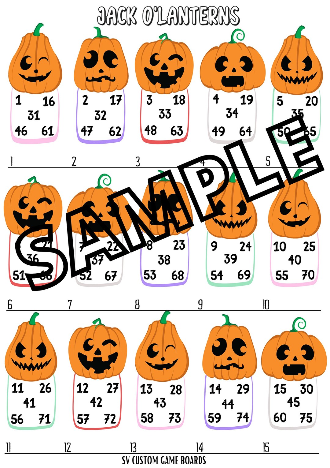 Jack O'lantern Bingo (mixed, Straight, Blank) - Etsy