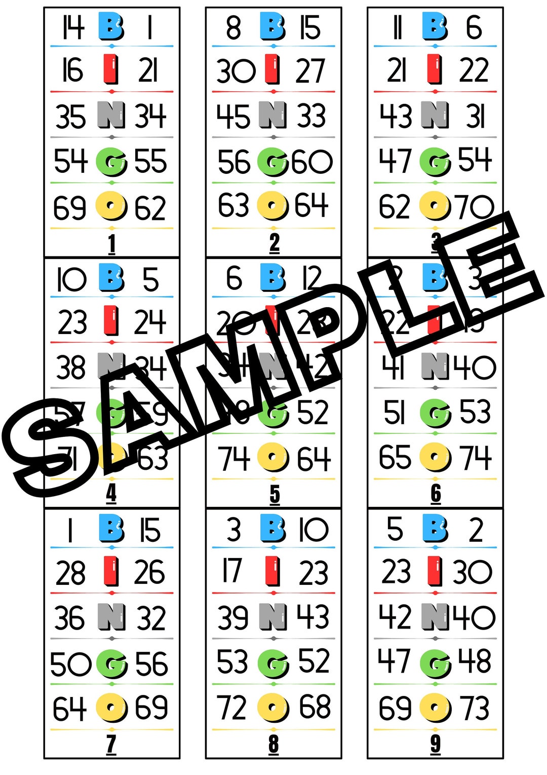 Full Card Bingo Holds, 10 Number (25 Card, Master, Call Sheet) - Etsy