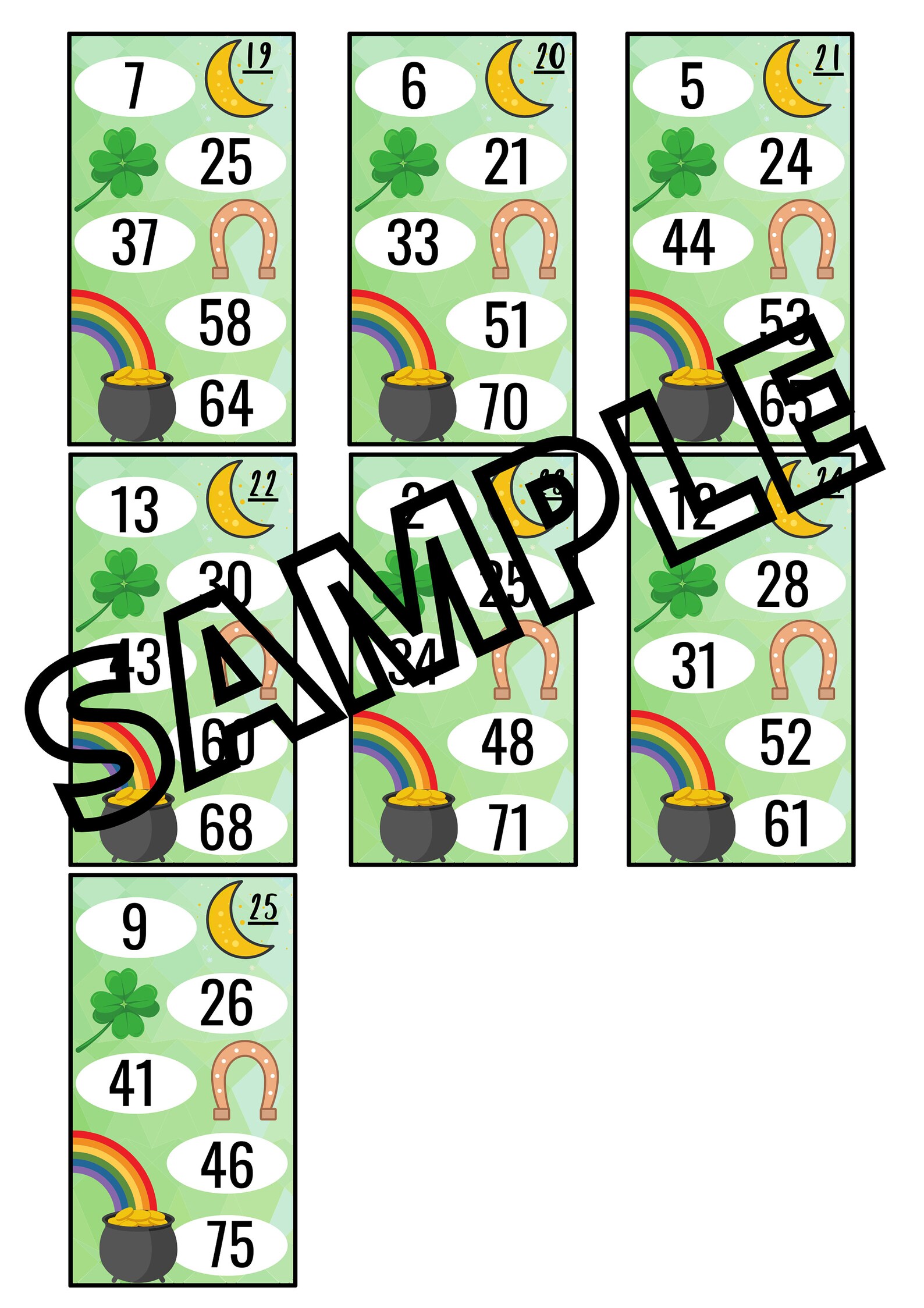 Lucky Charm Holds (25 Card, 5 Number, Houdini Balanced, Master, Call ...