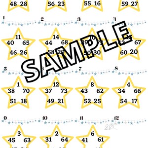 Stars Bingo 1-15 Lines (mixed, Straight, Blank) - Etsy
