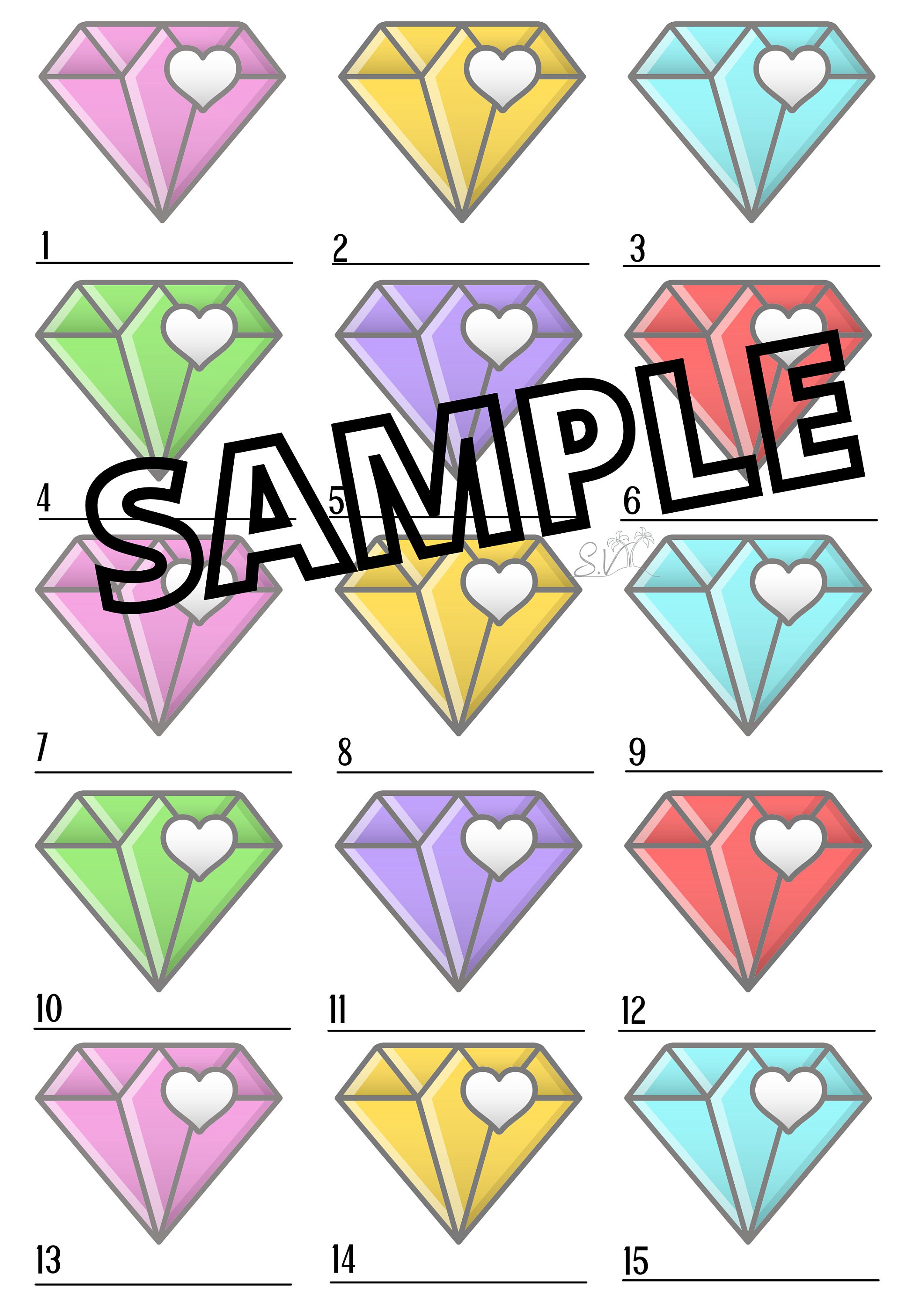 Diamond Bingo (mixed, Straight, Blank) - Etsy Canada