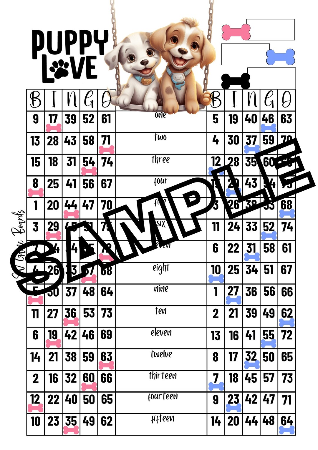 Puppy Love Double Bingo (mixed, Blank) - Etsy