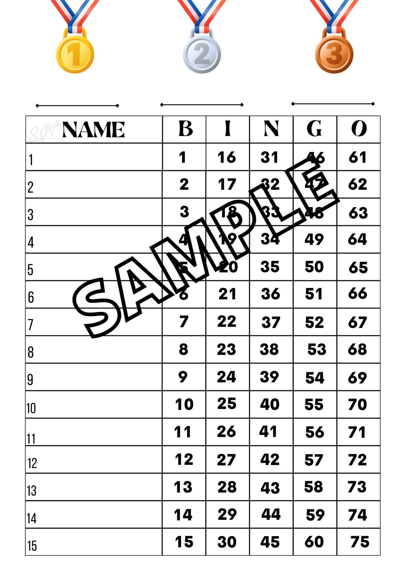 1st/2nd/3rd Bingo (mixed, Straight, Blank) - Etsy