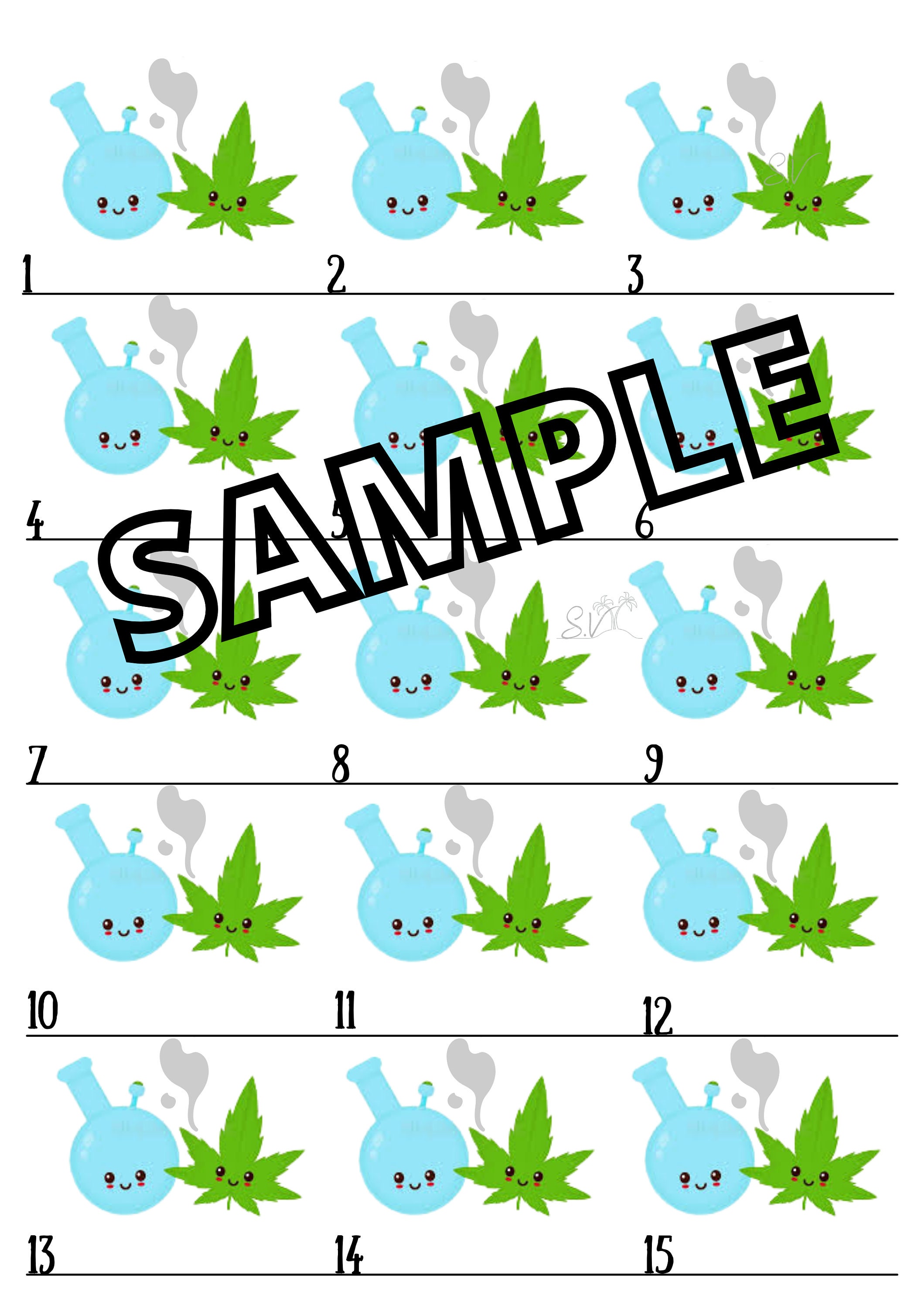 Bong and Weed Bingo mixed, Straight, Blank - Etsy