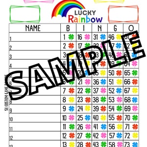 Lucky Rainbow Clover Bingo 75 Ball (mixed, Straight, Blank) - Etsy