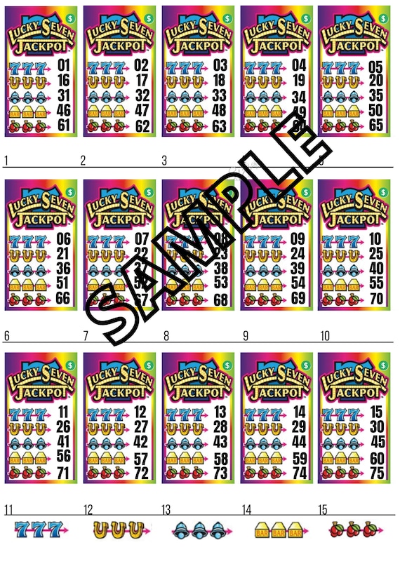 Lucky Seven Bingo mixed Straight Blank - Etsy Canada