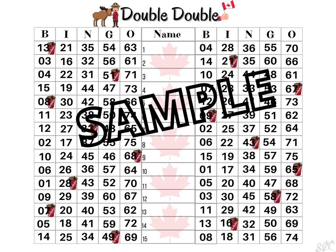 Double Double Bingo (mixed and Blank) - Etsy