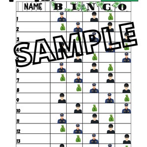 Cops and Robbers Bingo (mixed, Straight, Blank) - Etsy Canada