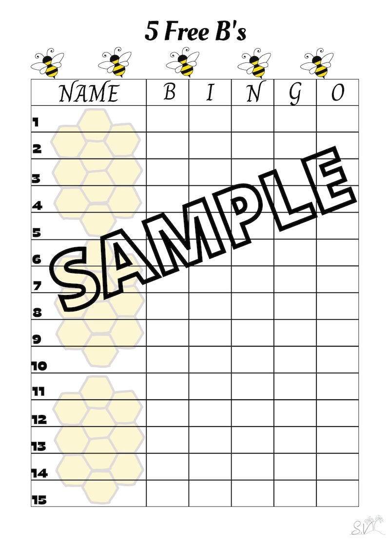 Free Bees Bingo (mixed, Straight Blank) - Etsy