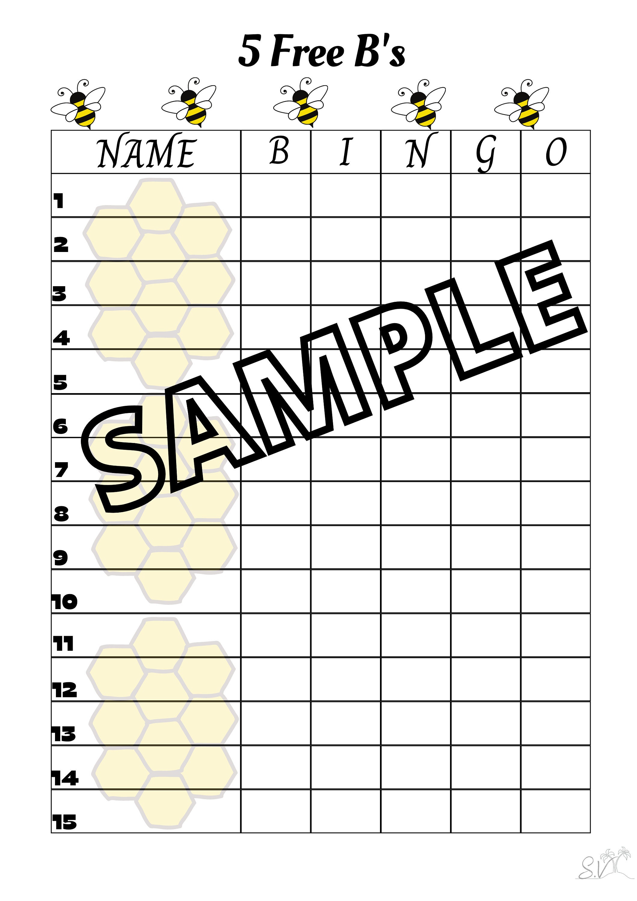 Free Bees Bingo (mixed, Straight Blank) - Etsy