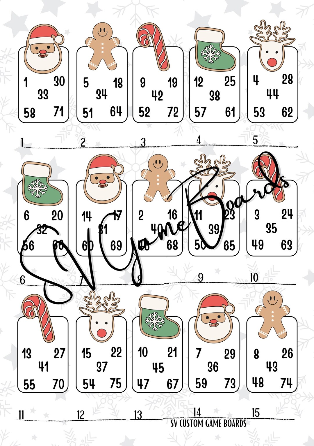 Christmas Cookies Bingo - Straight and Mixed (houdini) - Etsy