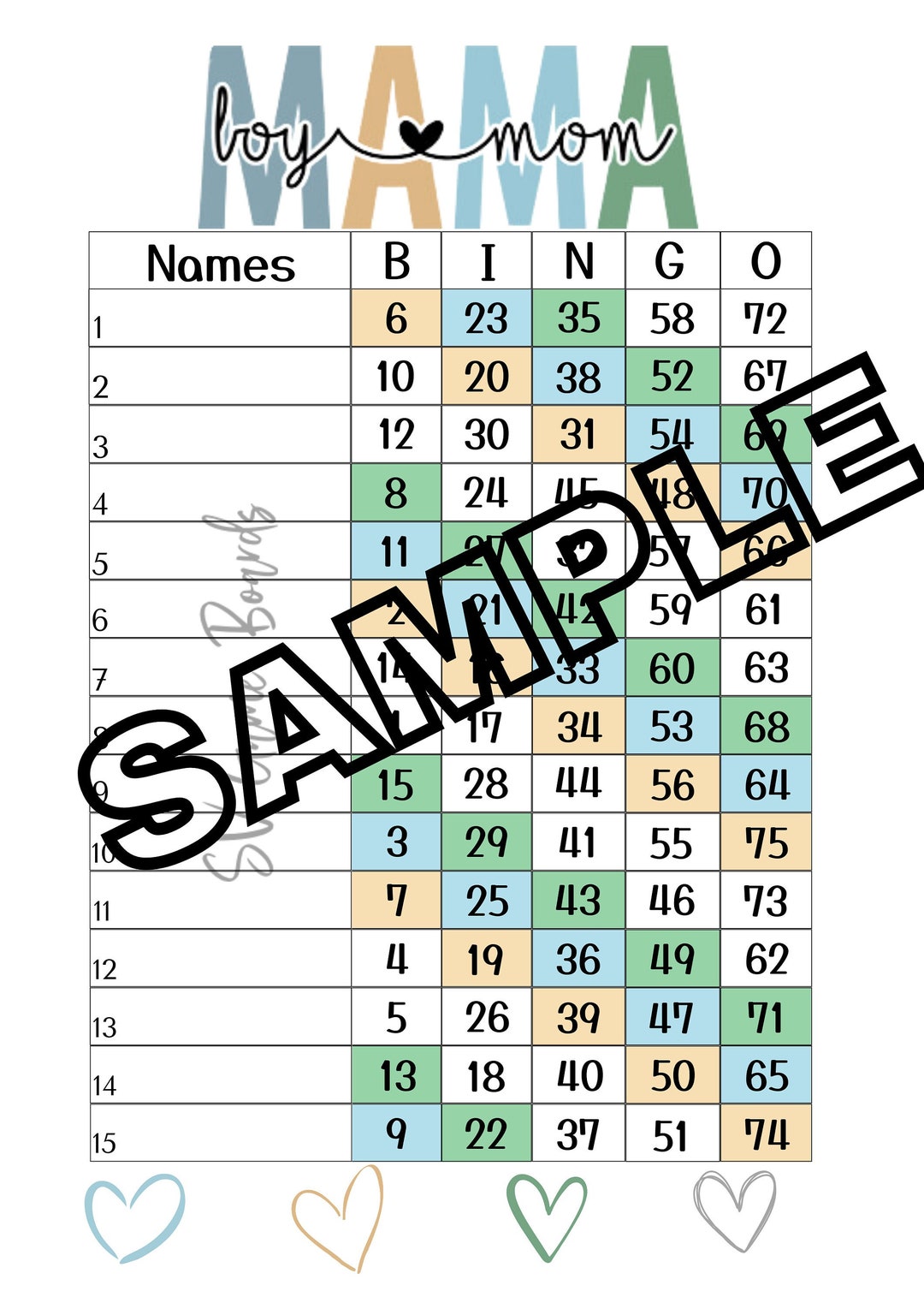 Boy Mom Bingo, Mothers Day (mixed, Straight, Blank) - Etsy