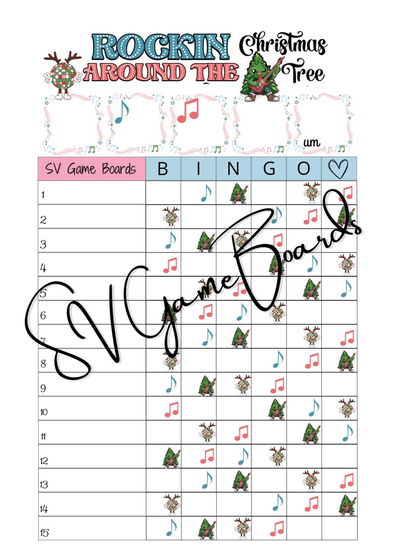 Rockin Around the Christmas Tree 90 Ball 15 Line (mixed, Straight ...