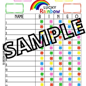 Lucky Rainbow Clover Bingo 75 Ball (mixed, Straight, Blank) - Etsy