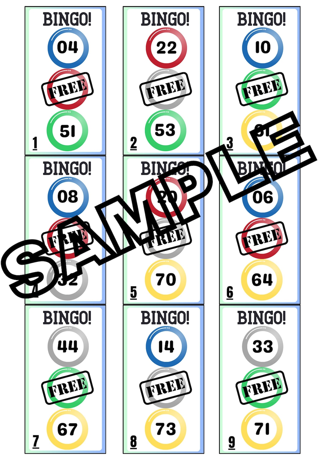 Bingo Holds Free Space, 2 Number (25 Card, Master, Call Sheet) - Etsy