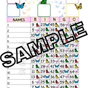 Butterflies Bingo (mixed, Straight, Blank) - Etsy