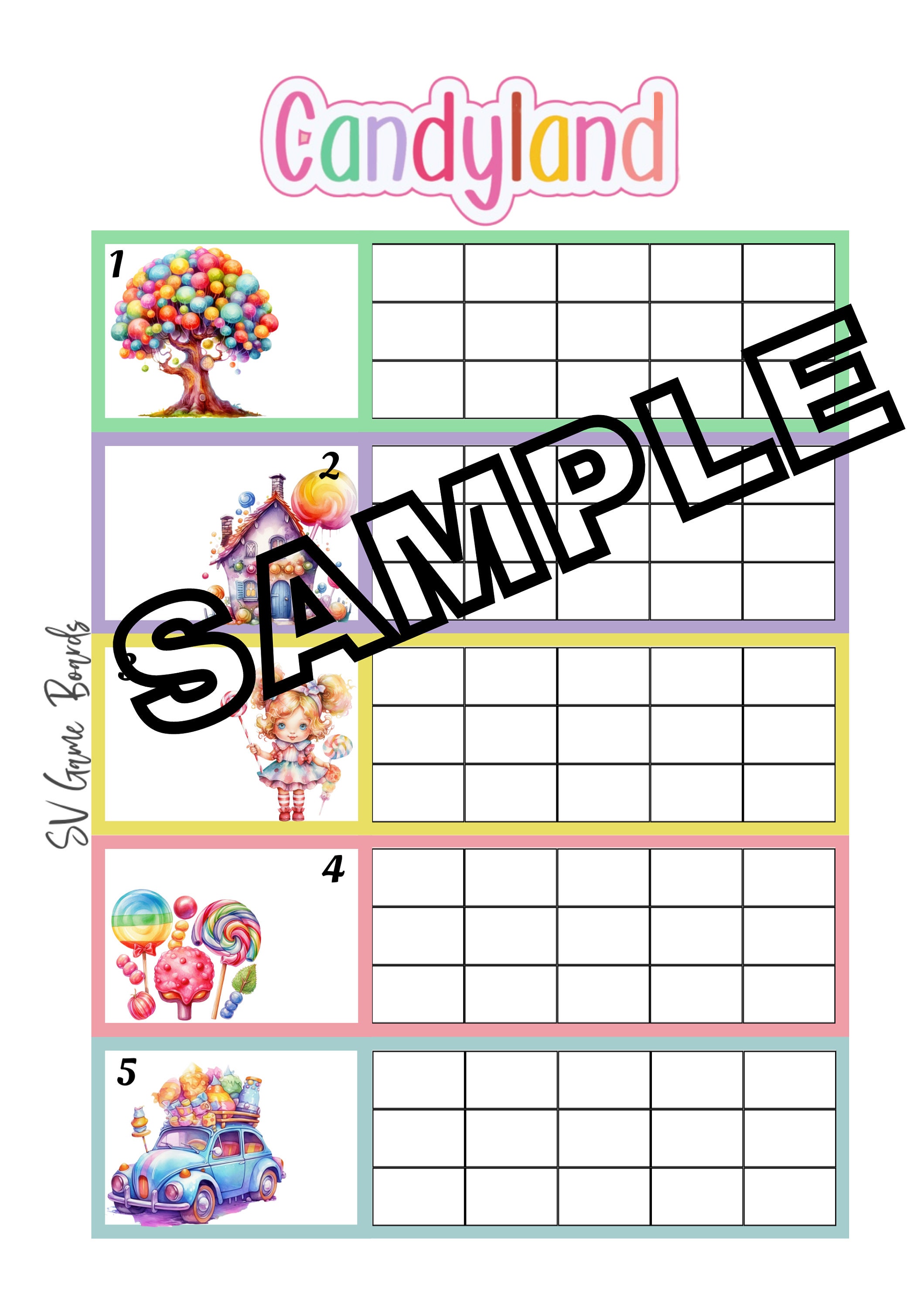 Candyland Blocks Bingo (mixed, Straight, Blank) - Etsy