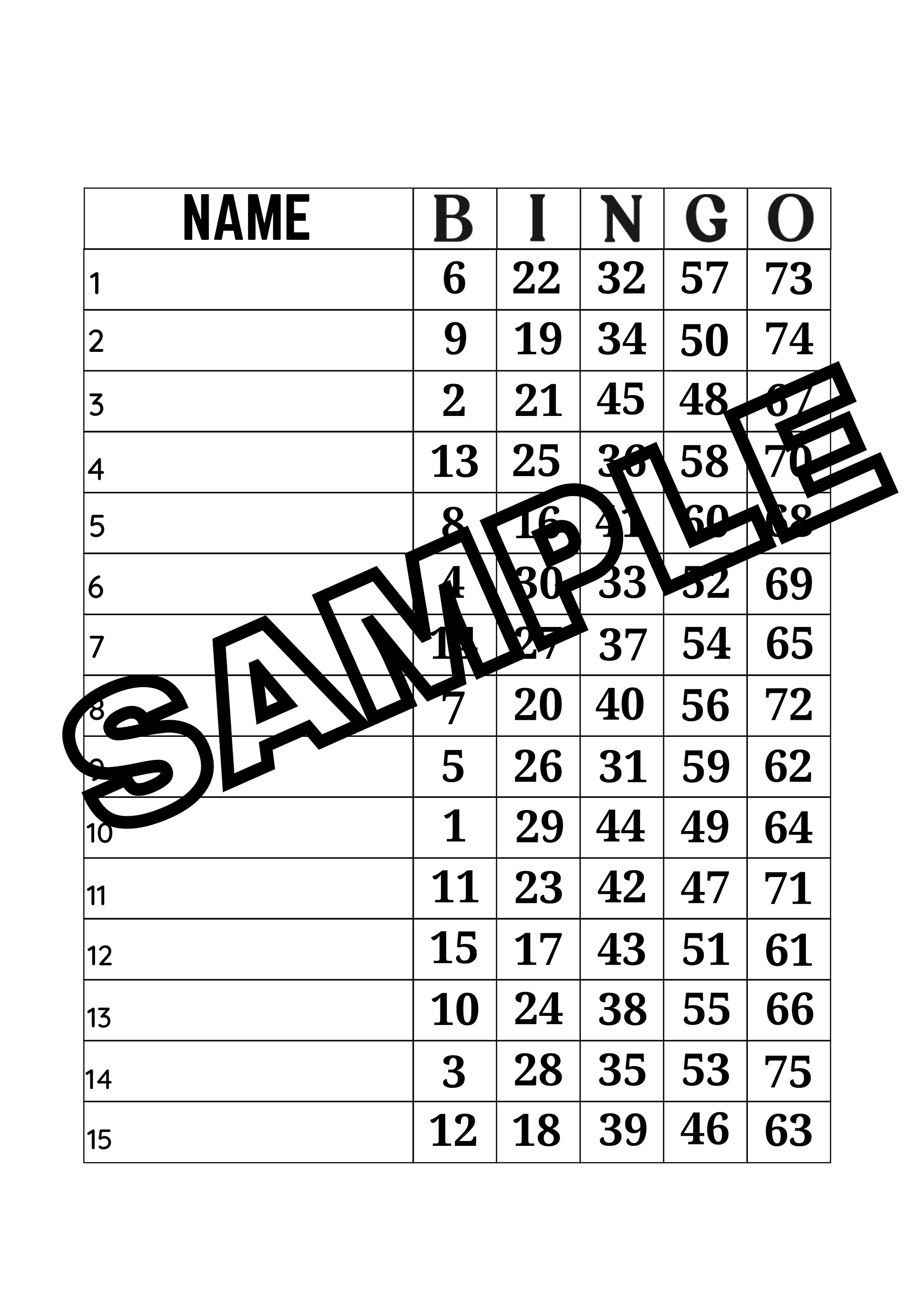 5 Mixed Bingo Boards - Etsy