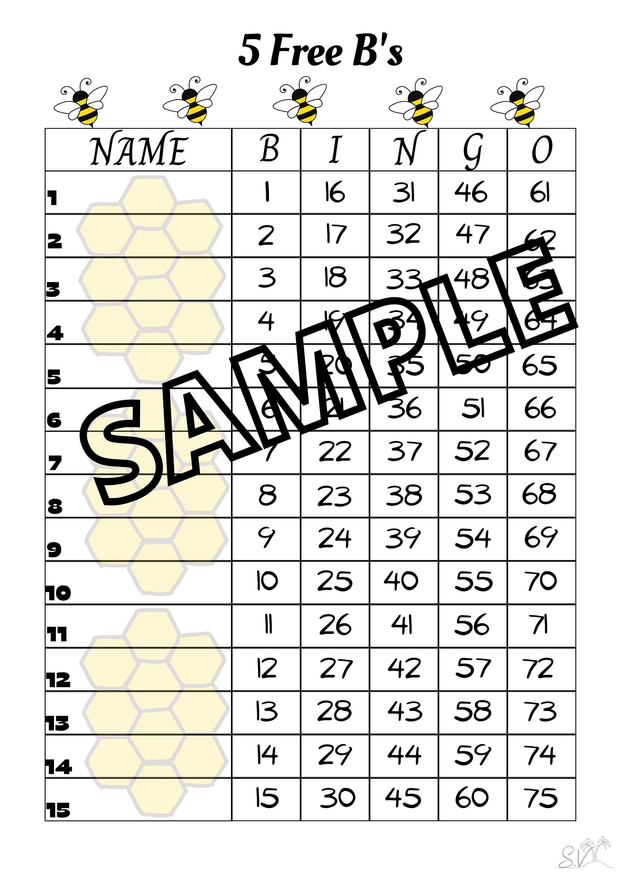 Free Bees Bingo (mixed, Straight Blank) - Etsy