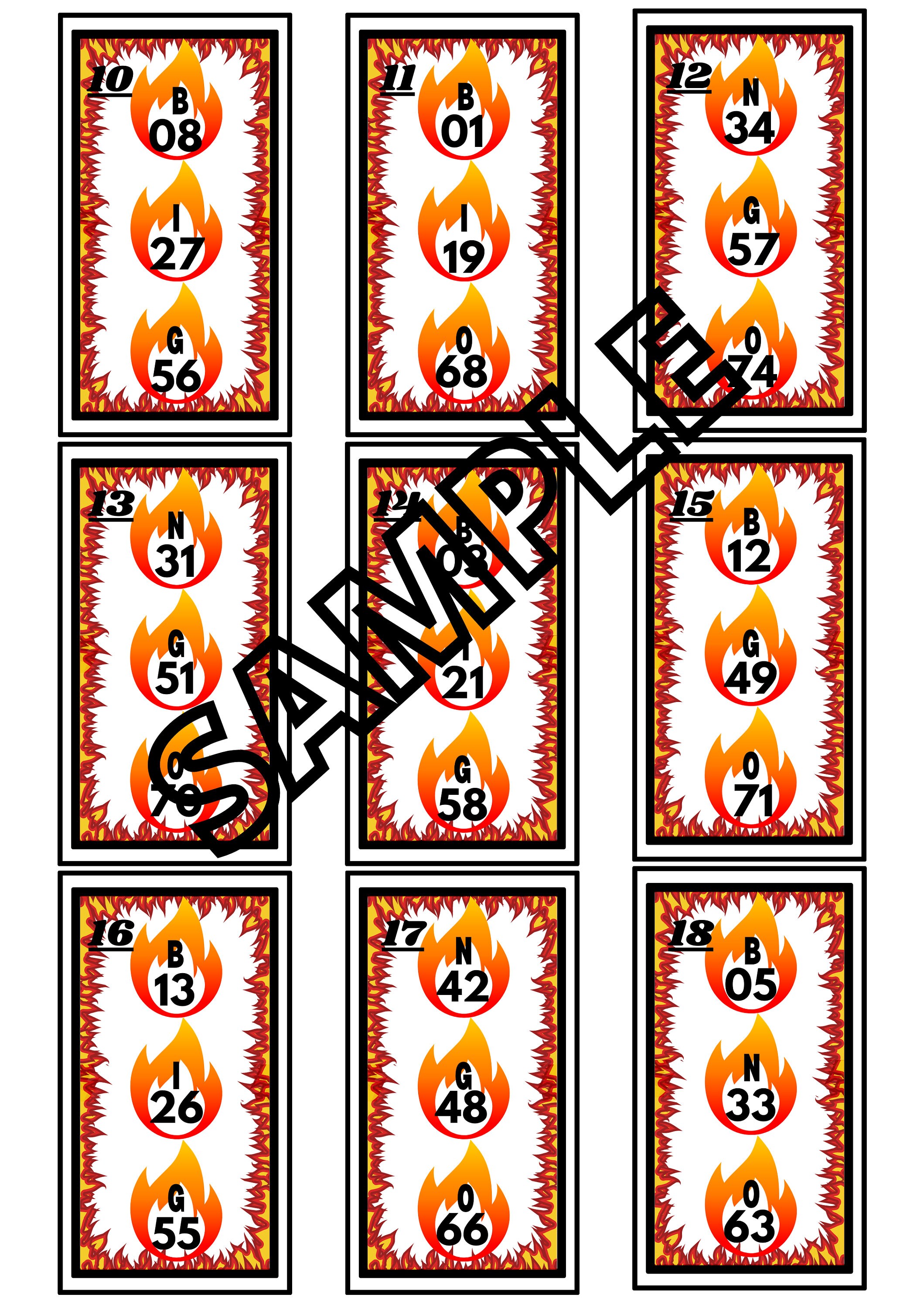 Fireball HOLDS (25 Cards, 1 Master, 1 Call Sheet) - Etsy