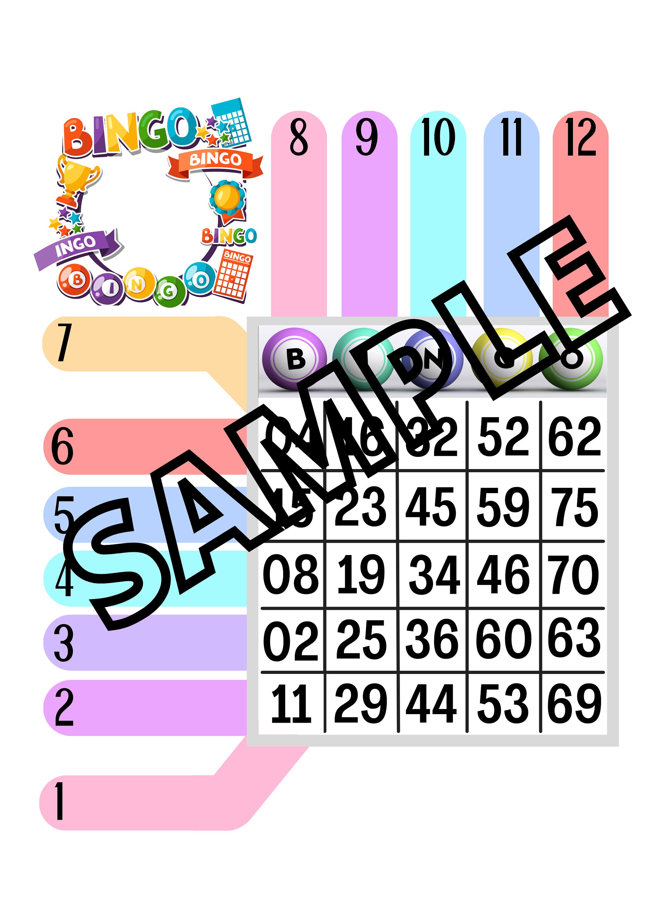 Bingo Square 12 Player (4 Mixed, 1 Blank) - Etsy