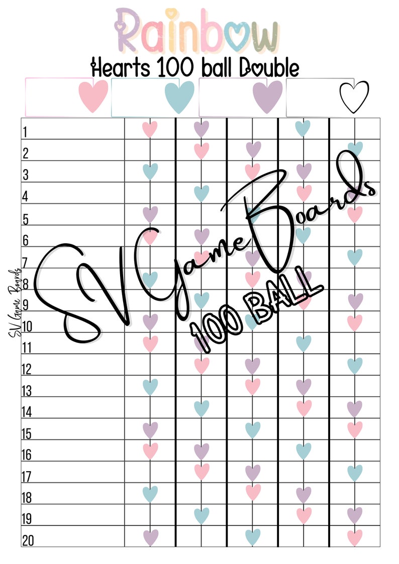 Rainbow Hearts 100 Ball 20 Line Double (mixed, Blank) - Etsy