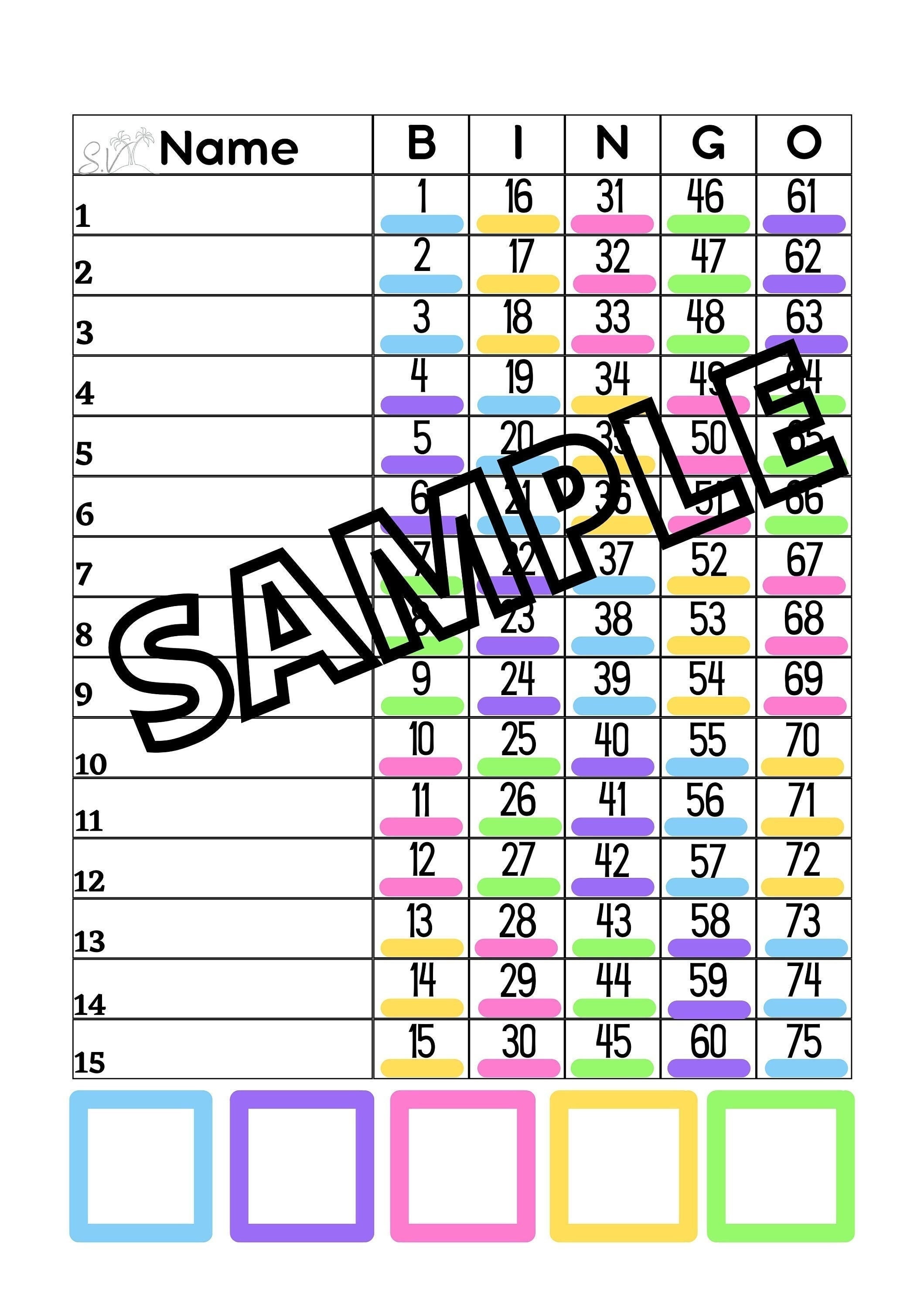 Rainbow Underline Bingo mixed,straight,blank - Etsy