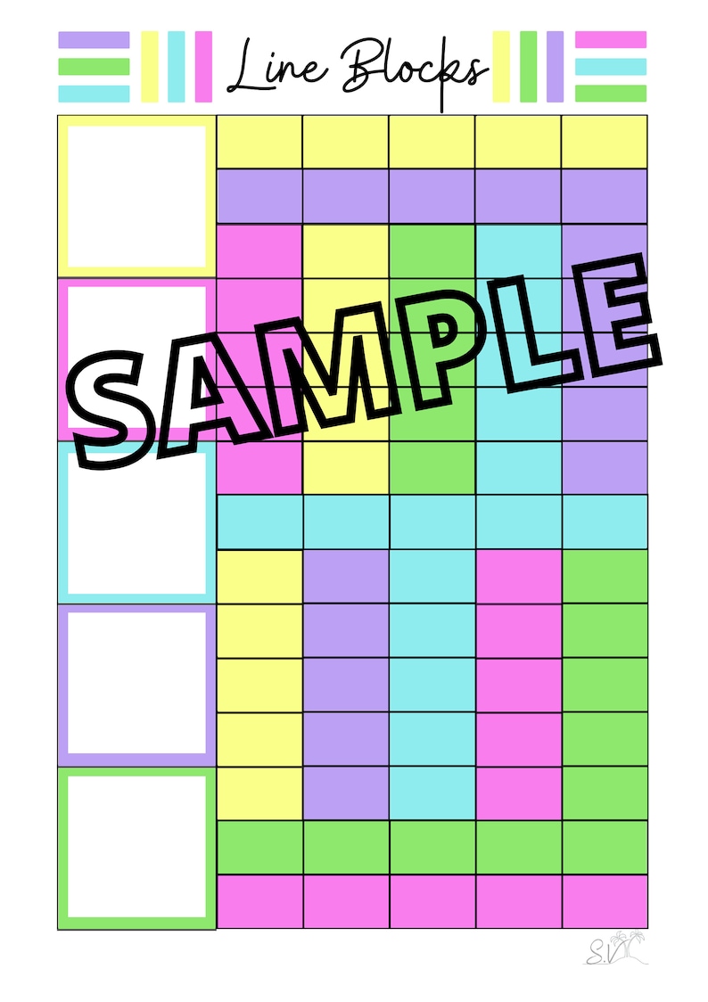 Line Blocks Bingo (mixed, Straight, Blank) - Etsy