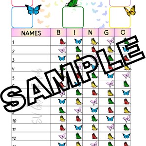 Butterflies Bingo (mixed, Straight, Blank) - Etsy