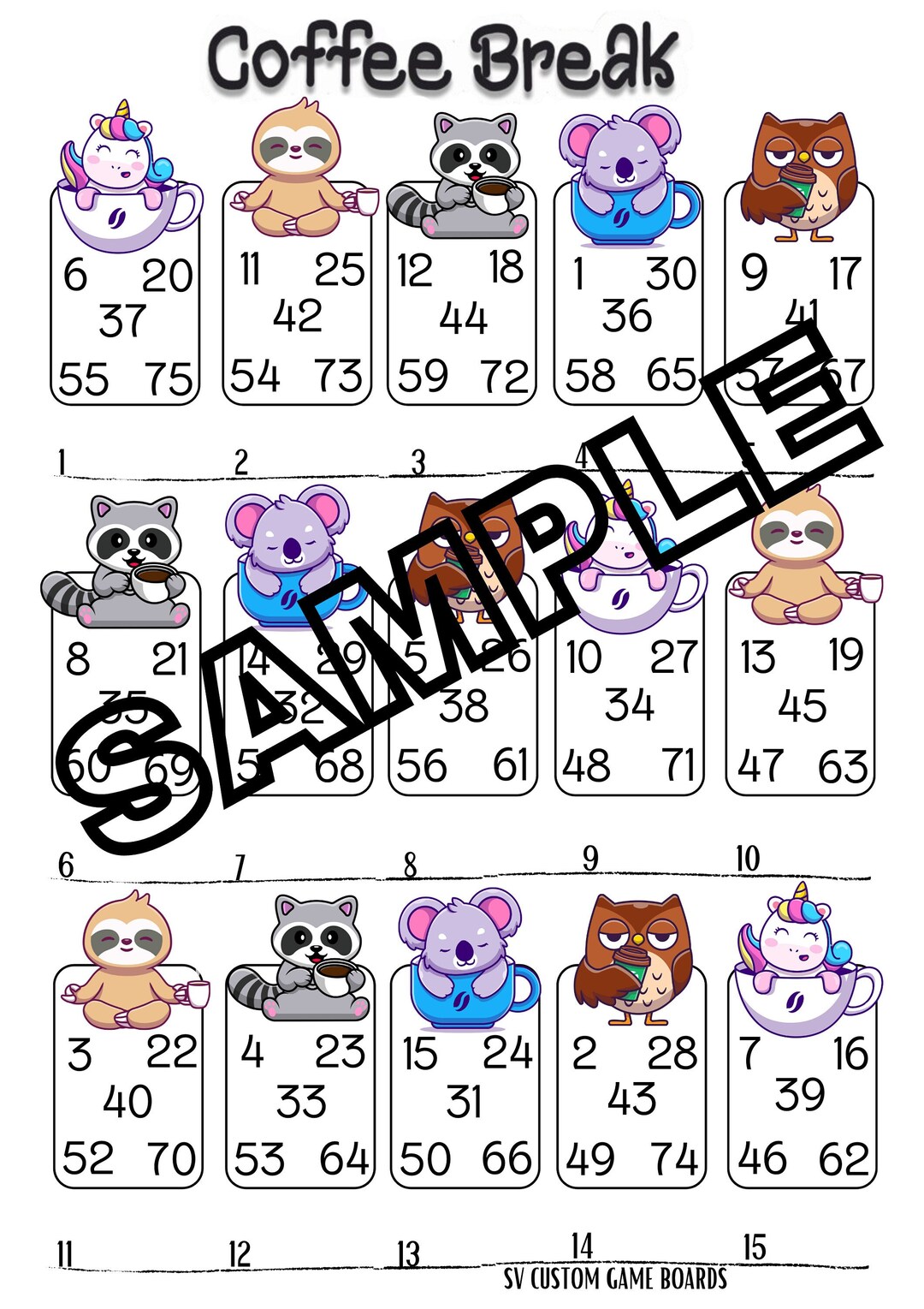 Coffee Break Bingo (mixed, Straight, Blank) - Etsy