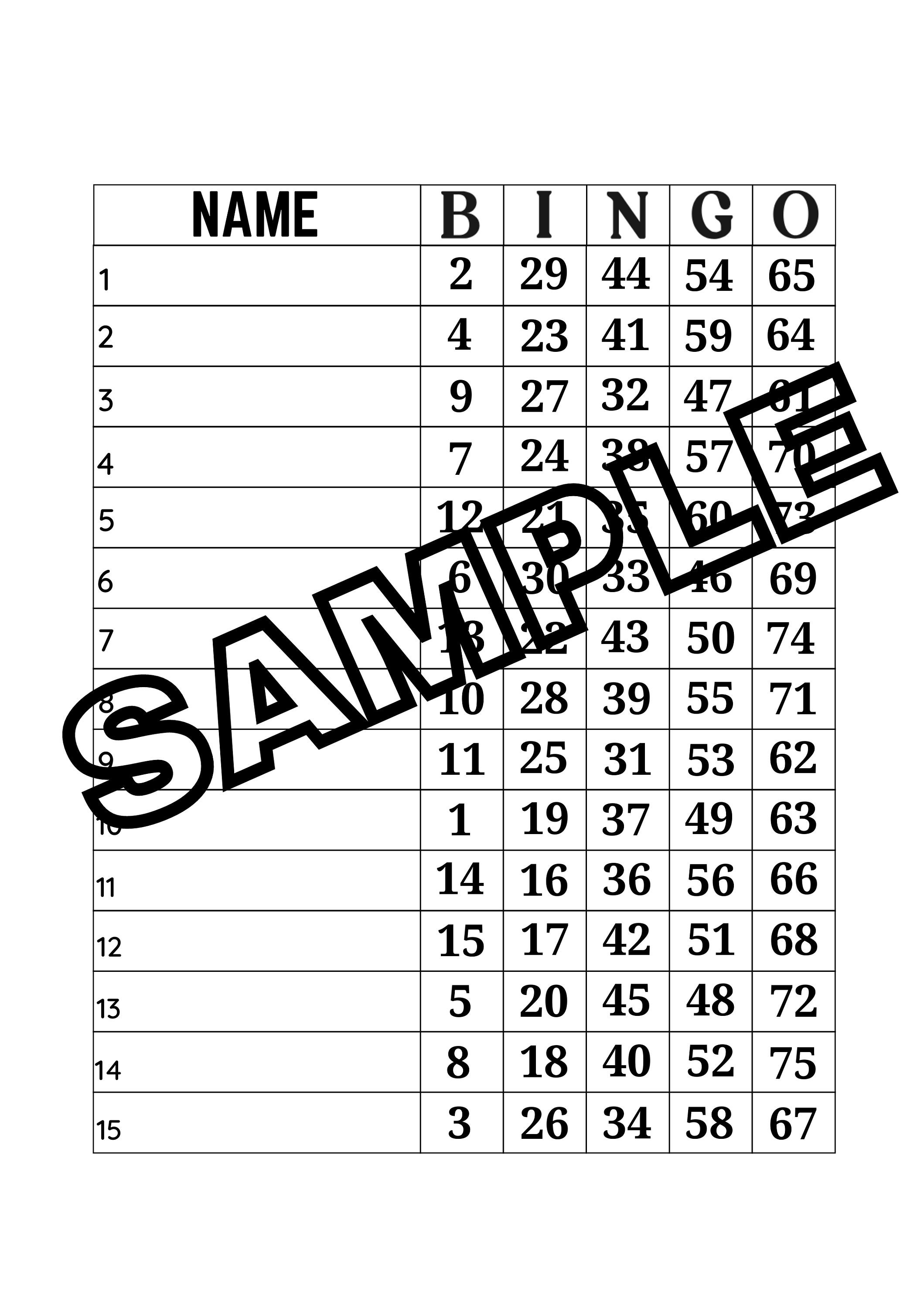 5 Mixed Bingo Boards - Etsy