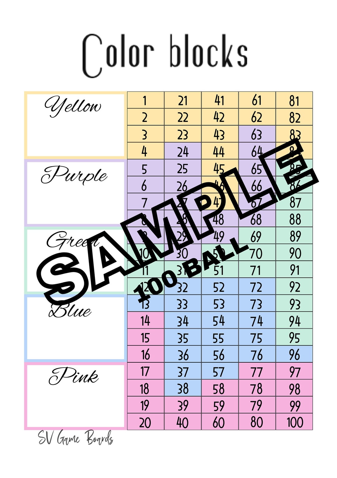 Color Blocks 100 Ball Tetris mixed, Straight, Blank - Etsy