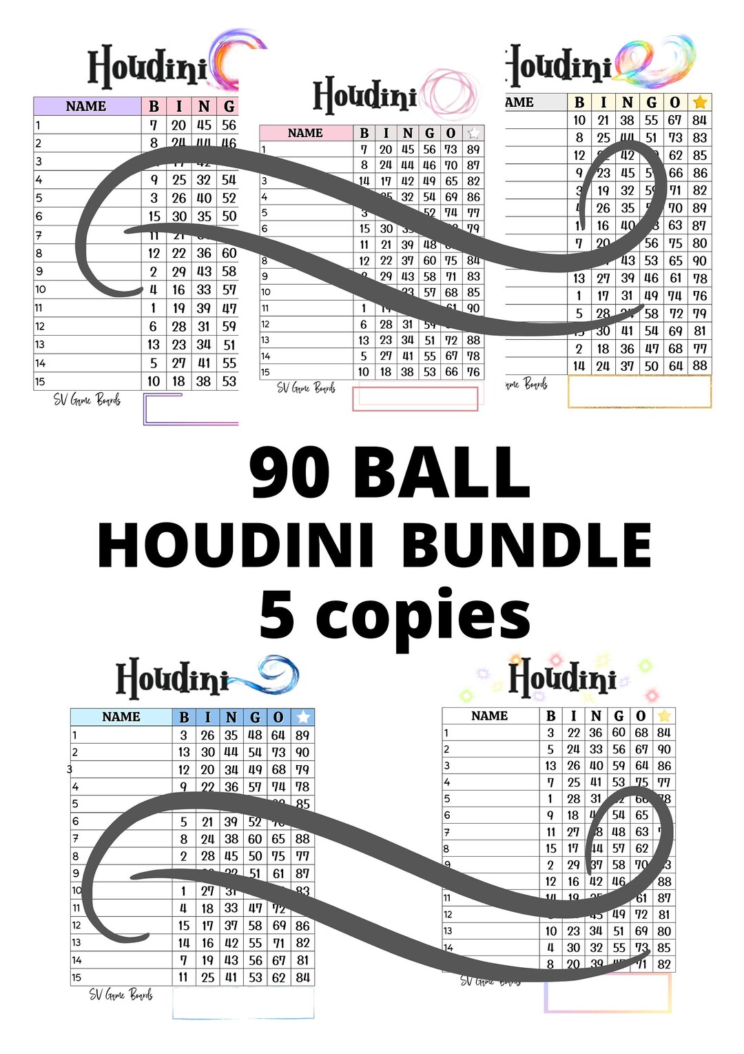 90 Ball 15 Line Houdini Bundle (5 Houdini Copies) - Etsy