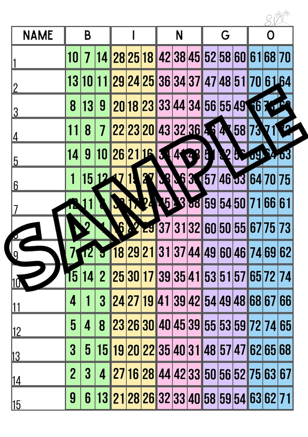 Triple Rainbow Bingo (mixed, Blank) - Etsy