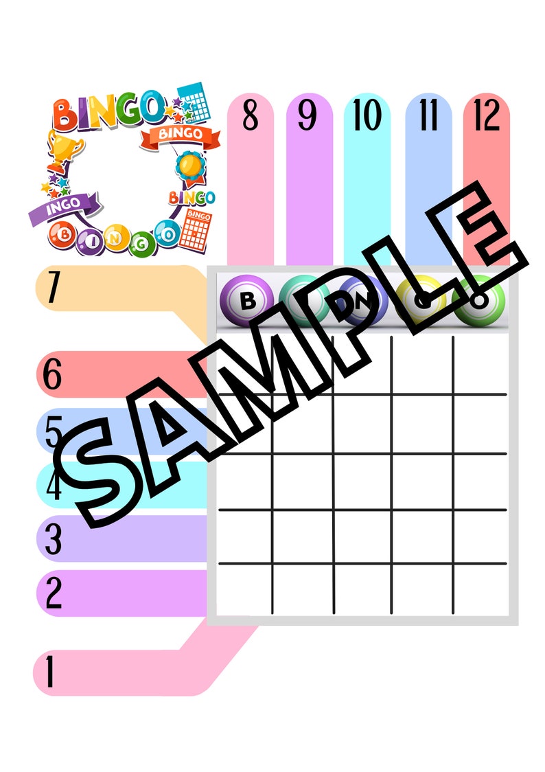 Bingo Square 12 Player (4 Mixed, 1 Blank) - Etsy