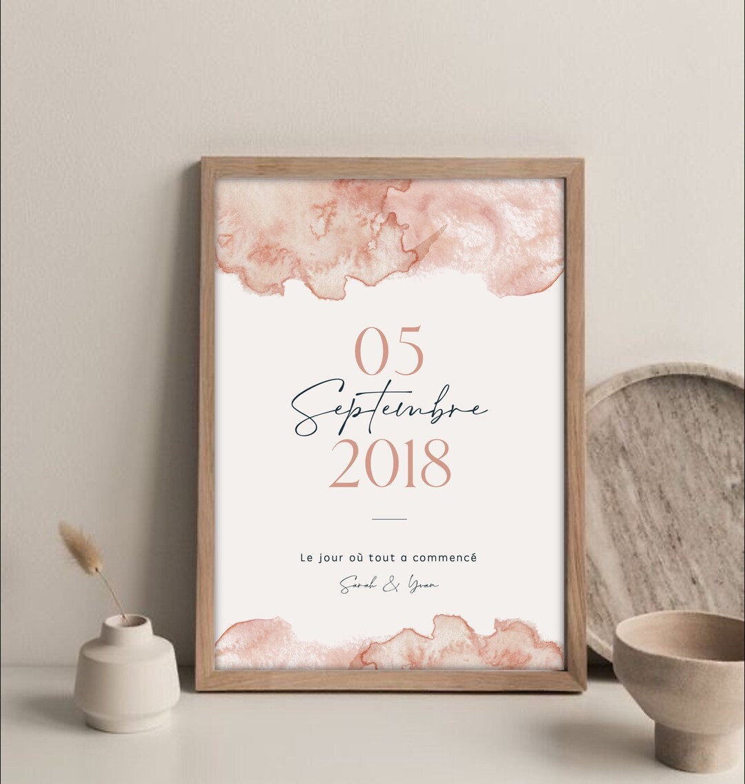 Affiche Couple Personnalisée Avec Date De Rencontre Ou Date De Mariage ...