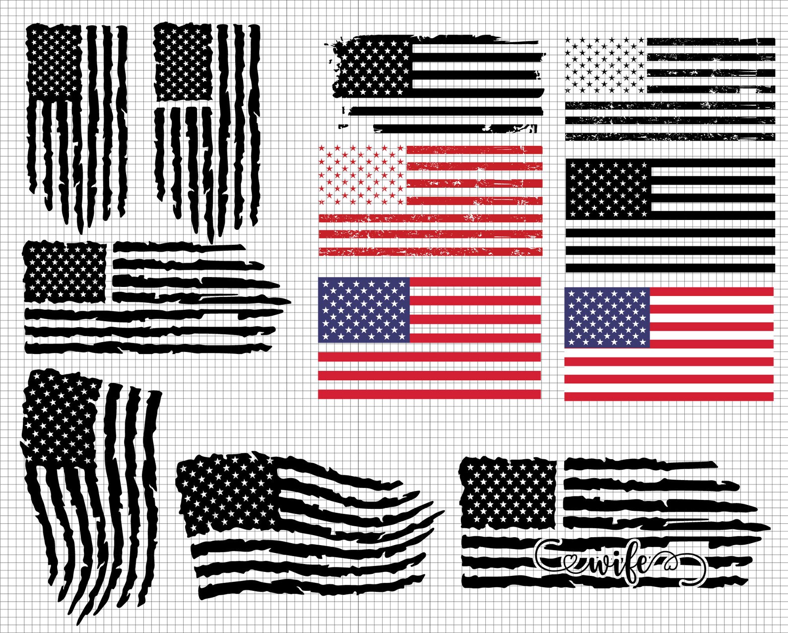 AMERICAN FLAG SVG Patriotic Svg File Printable Distressed - Etsy