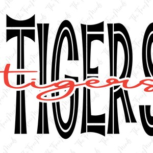 Tigers Black Line Svg, Digital Download, Tigers Svg, Team Spirit Svg ...