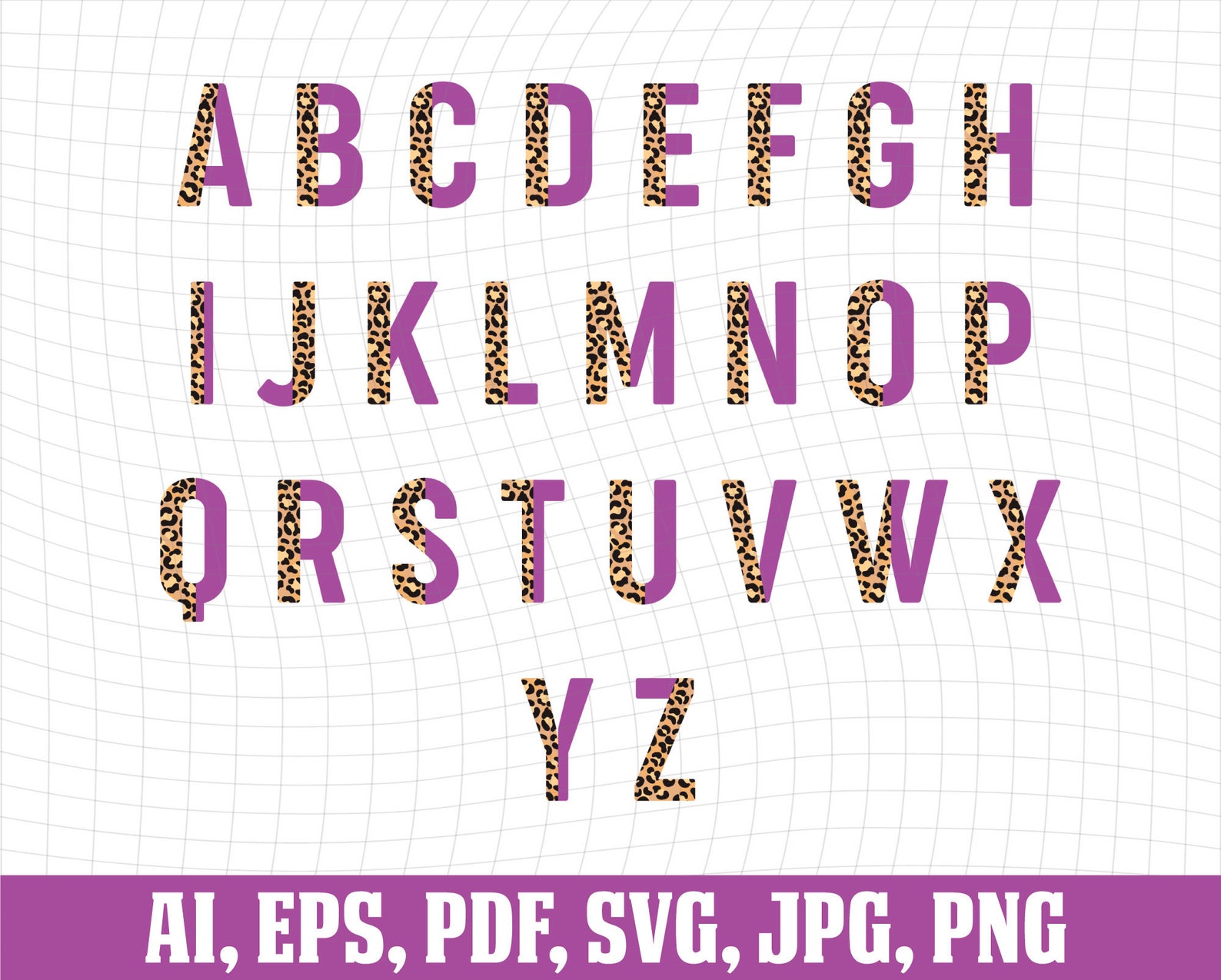 Leopard Font for Cricut Leopard Font Svg Animal Font Svg - Etsy