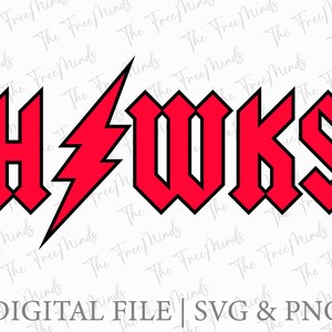 Rocker Font Hawks Svg Cut Files Digital Downloads - Acdc Font Hawks Png ...