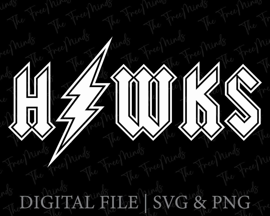 Rocker Font Hawks Svg Cut Files Digital Downloads - Acdc Font Hawks Png ...