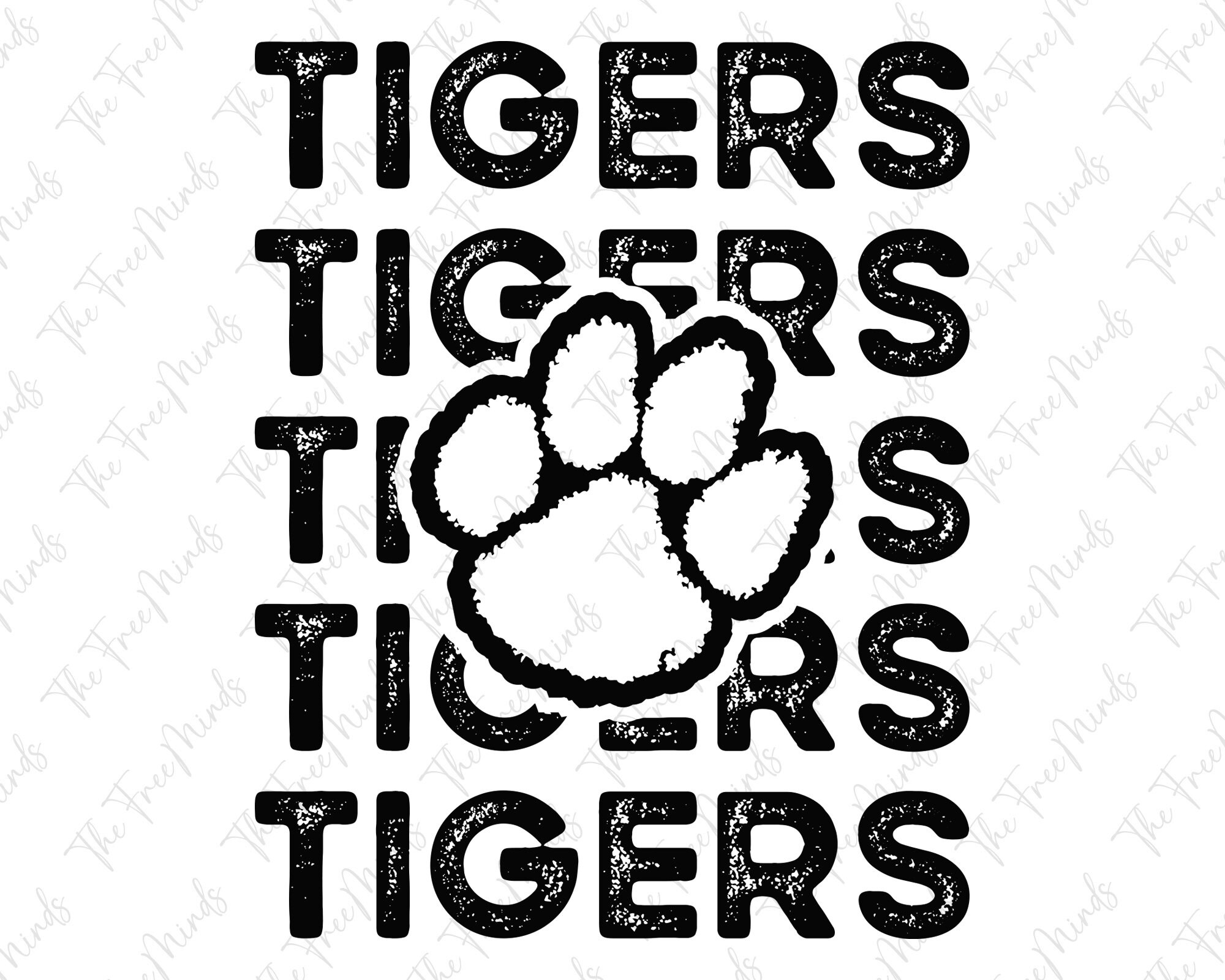 Tigers Distressed Mascot Design Svg Digital Download School - Etsy