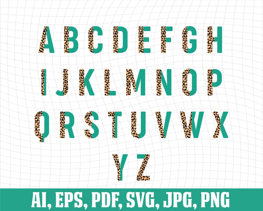 Leopard Font Svg, Animal Font Svg, Leopard Alphabet Letters Svg, Half ...