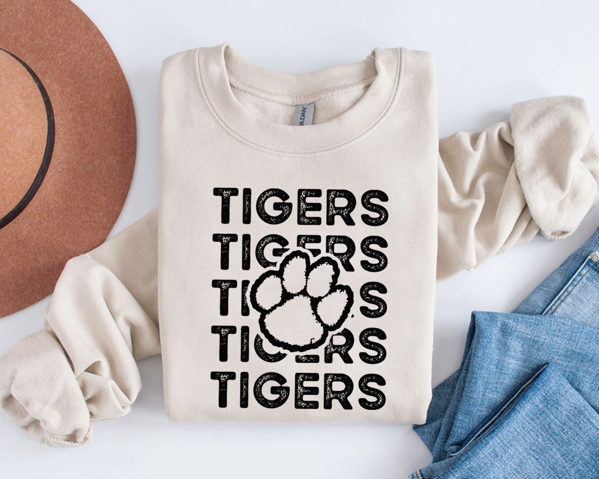 Tigers Distressed Mascot Design Svg Digital Download School - Etsy