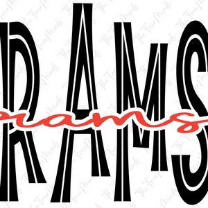 Rams Black Line Svg, Digital Download, Rams Svg, Team Spirit Svg ...
